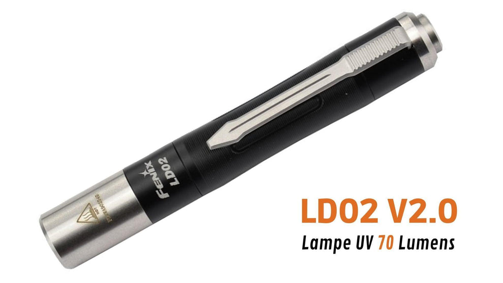 Fenix LD02 V2.0 - Lampe stylo et lampe UV + pile inclus - 70 lumens – Revendeur Officiel Lampes ...